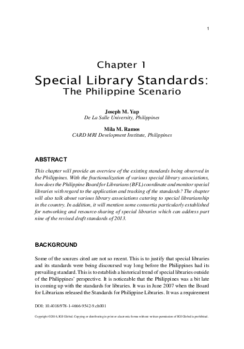(PDF) Special Library Standards