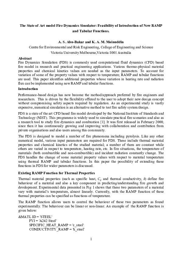 (PDF) The State of Art model Fire Dynamics Simulator: Feasibility of ...