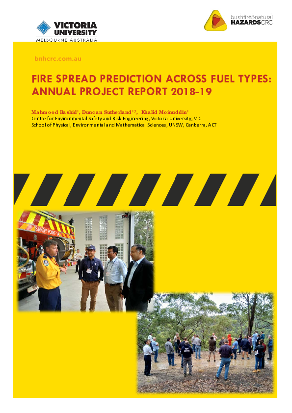 (PDF) Fire spread prediction across fuel types: annual project report ...