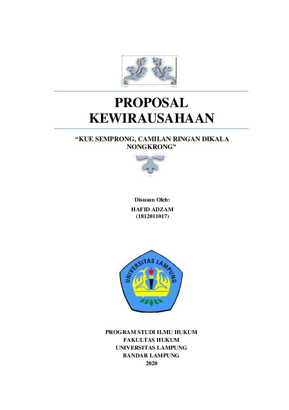 (PDF) Proposal Kewirausahaan