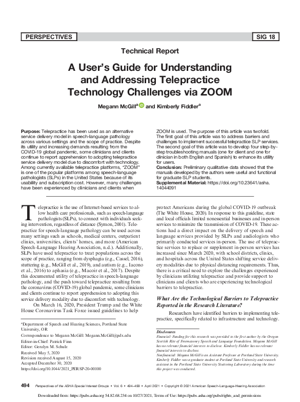 (PDF) A User's Guide for Understanding and Addressing Telepractice ...