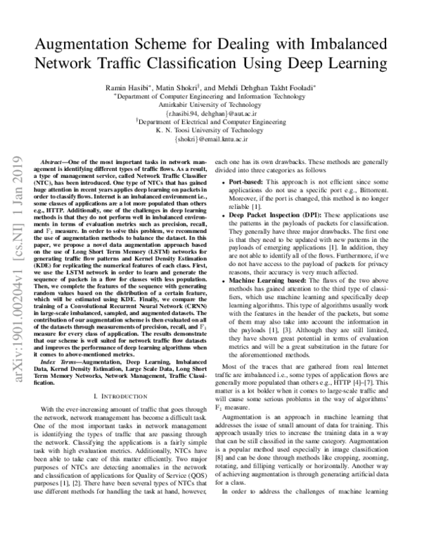 (PDF) Augmentation Scheme for Dealing with Imbalanced Network Traffic Classification Using Deep ...