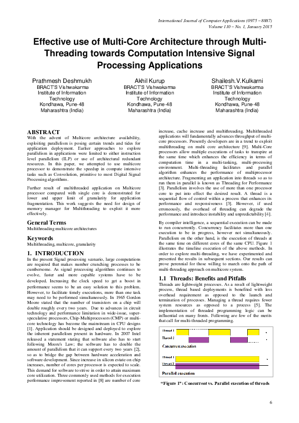 Pdf Effective Use Of Multi Core Architecture Through Multi Threading 9962