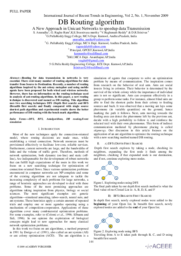 (PDF) DB Routing algorithm A New Approach in Unicast Networks to speedup data Transmission