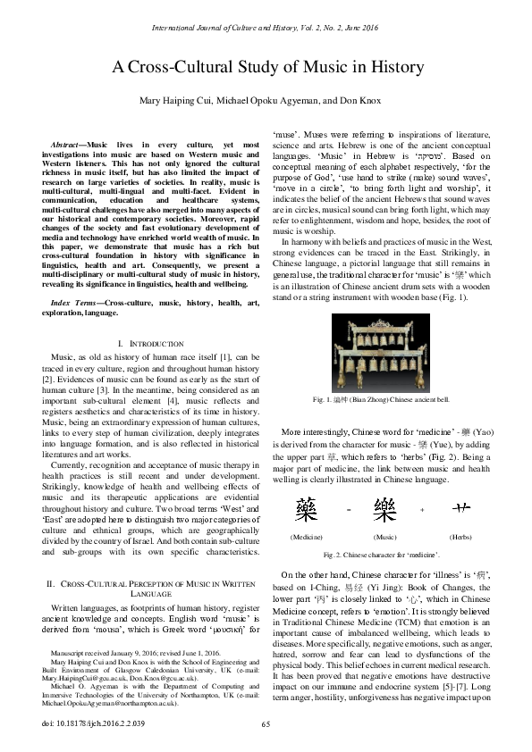 (PDF) A Cross-Cultural Study of Music in History
