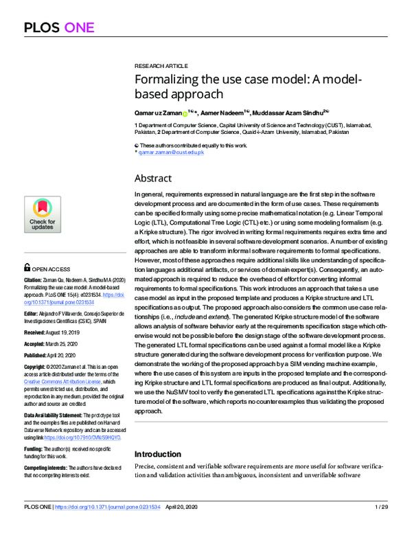 (PDF) Formalizing the use case model: A model-based approach