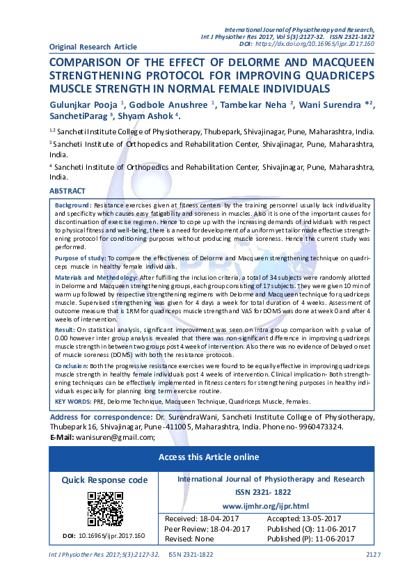 (PDF) Comparison of the Effect of Delorme and Macqueen Strengthening ...