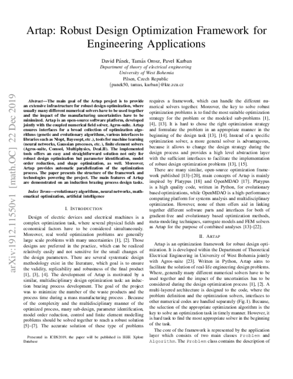 (PDF) Artap: Robust Design Optimization Framework for Engineering ...