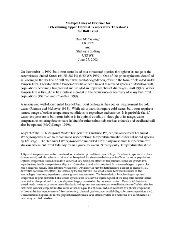 (PDF) Multiple Lines of Evidence for