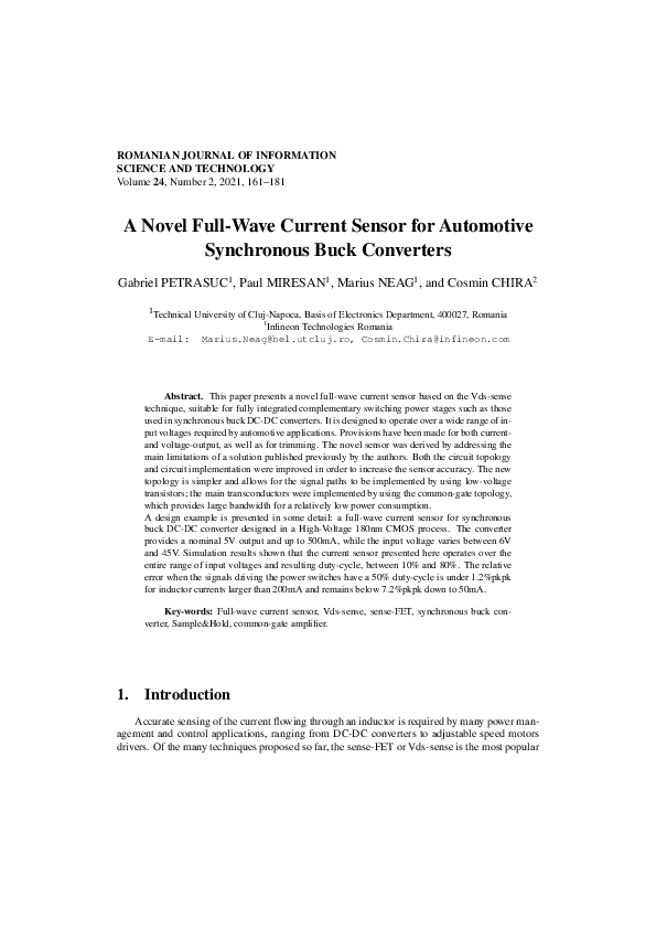 (PDF) A Novel Full-Wave Current Sensor for Automotive Synchronous Buck ...