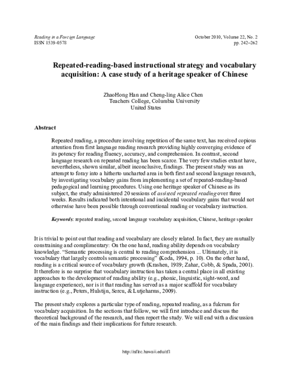 (PDF) Repeated-reading-based instructional strategy and vocabulary ...