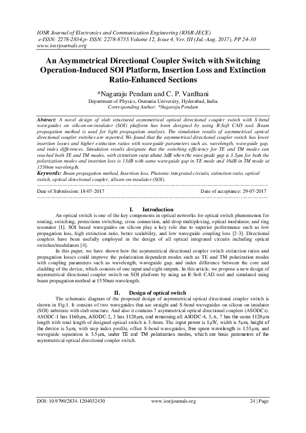 (PDF) An Asymmetrical Directional Coupler Switch with Switching ...