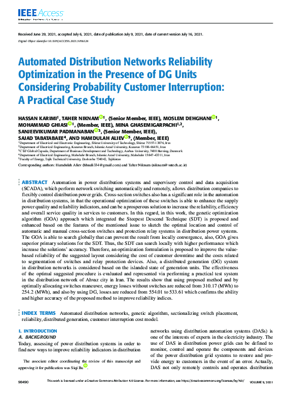 (PDF) Automated Distribution Networks Reliability Optimization in the ...