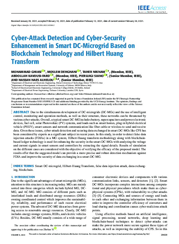 (PDF) Cyber-Attack Detection and Cyber-Security Enhancement in Smart DC ...
