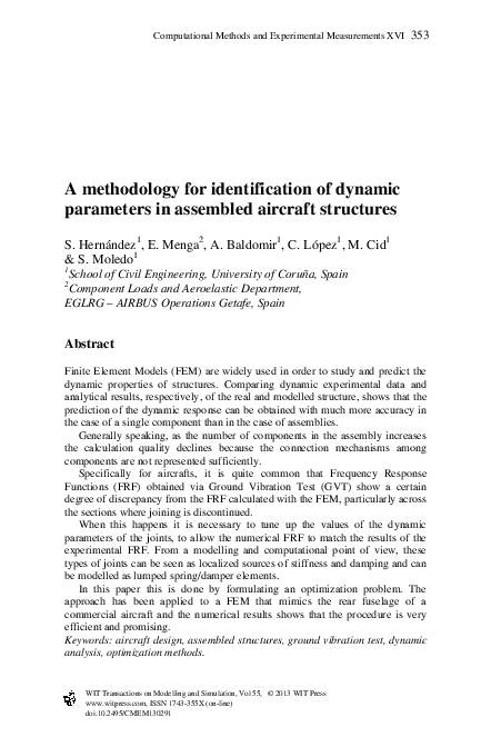 (PDF) A methodology for identification of dynamic parameters in