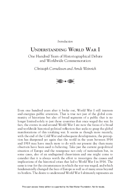 (PDF) Introduction.: Understanding World War I: One Hundred Years of ...