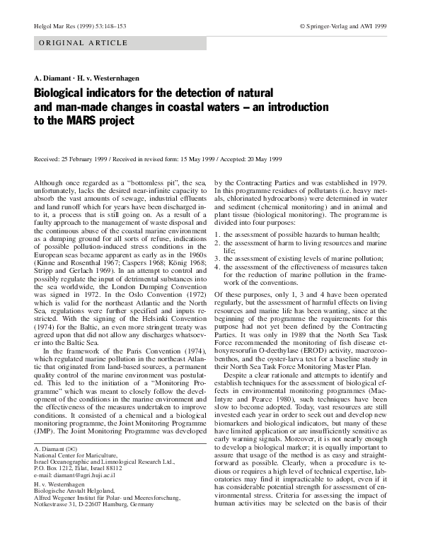 (PDF) Biological indicators for the detection of natural and man-made ...