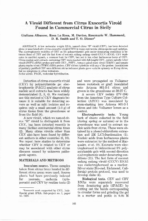 (PDF) A Viroid Different from Citrus Exocortis Viroid Found in ...