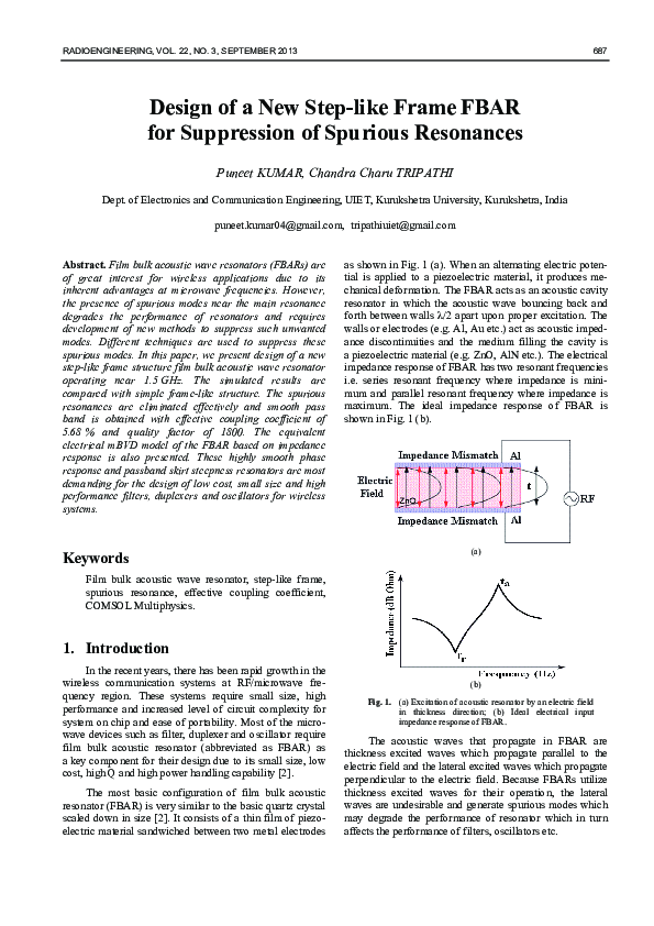 (PDF) Design of a New Step-like Frame FBAR for Suppression of Spurious ...