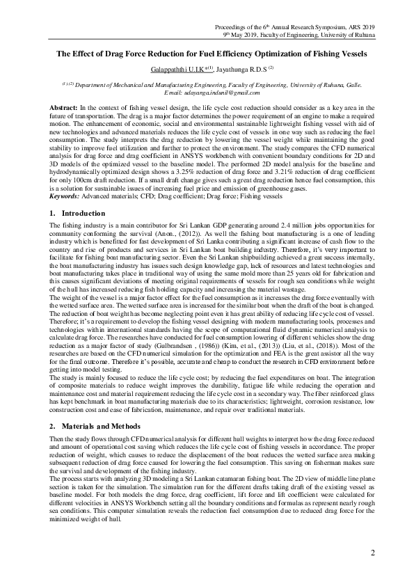 Pdf The Effect Of Drag Force Reduction For Fuel Efficiency