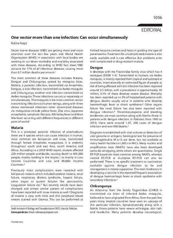 (PDF) One vector more than one infection: Can occur simultaneously