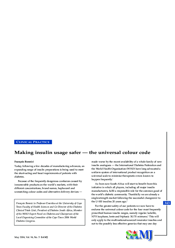 (PDF) Making insulin usage safer--the universal colour code