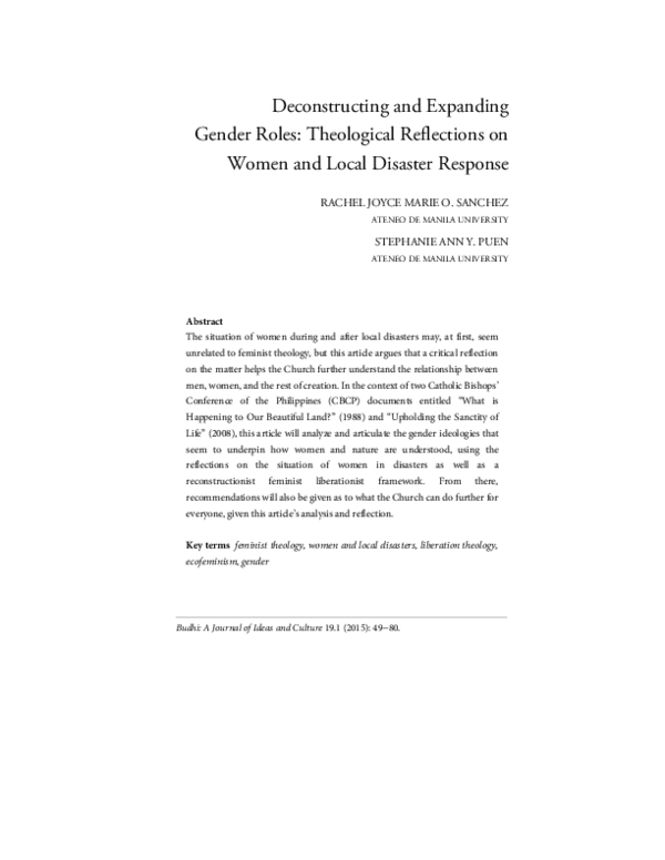 (PDF) Deconstructing and Expanding Gender Roles: Theological ...