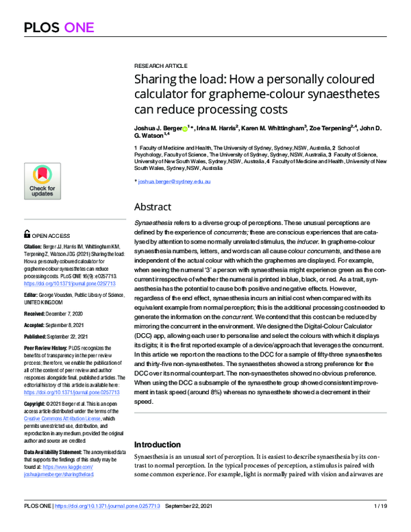 (PDF) Sharing the load: How a personally coloured calculator for ...