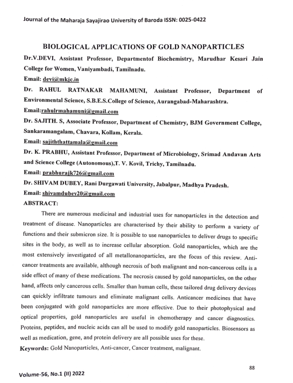 (PDF) BIOLOGICAL APPLICATIONS OF GOLD NANOPARTICLES
