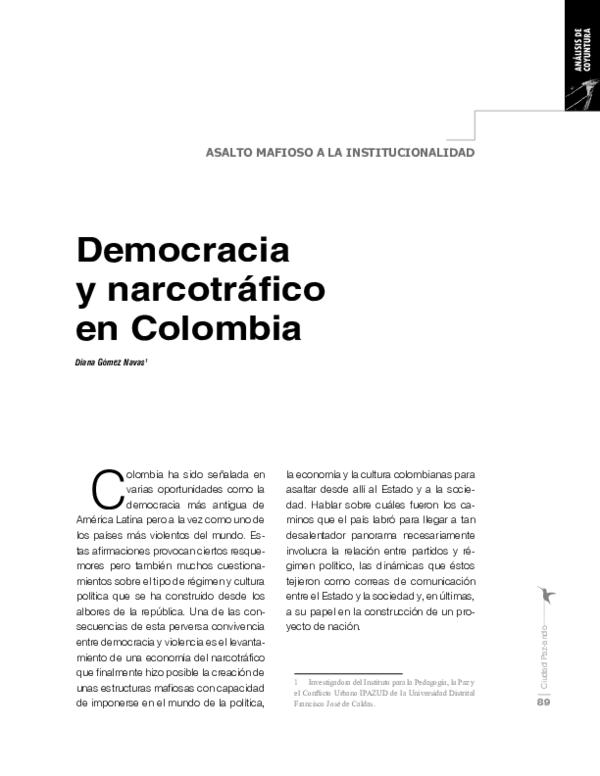 (PDF) Democracia y narcotráfico en Colombia