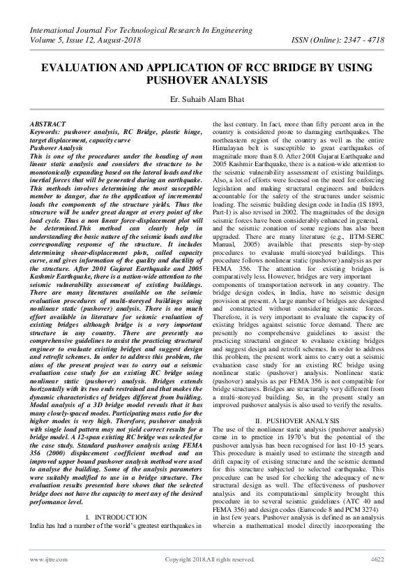 (PDF) Evaluation and Application of RCC Bridge by Using Pushover Analysis