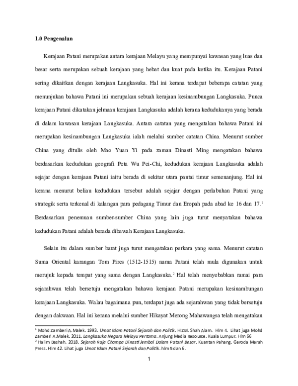 (DOC) SEJARAH KERAJAAN PATANI DARI PEMERINTAHAN AWAL HINGGA ...