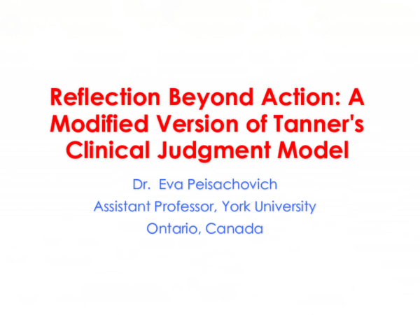 (PDF) Reflection Beyond Action: A Modified Version of Tanner's Clinical ...