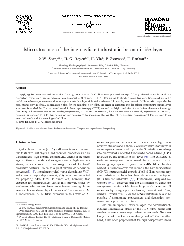 (PDF) Microstructure of the intermediate turbostratic boron nitride ...
