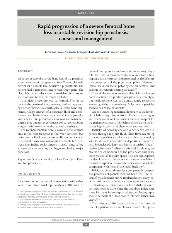 (PDF) Rapid progression of a severe femoral bone loss in a stable ...