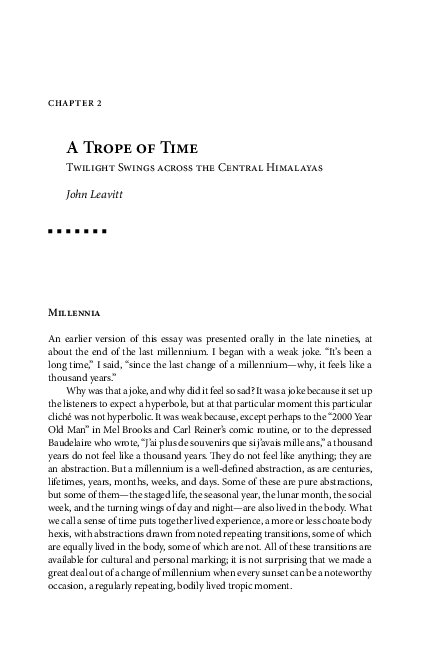 (PDF) A Trope of Time: Twilight Swings across the Central Himalayas