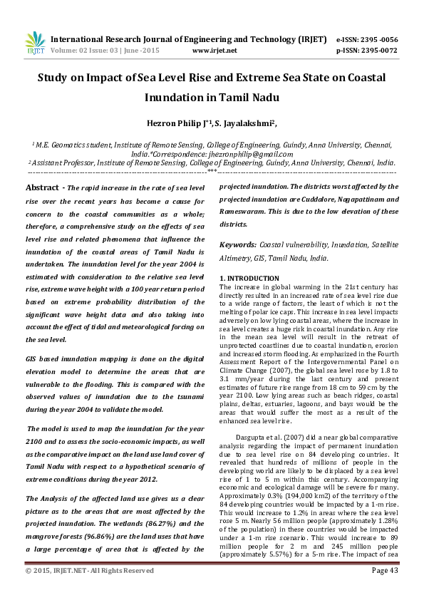 (PDF) Study on Impact of Sea Level Rise and Extreme Sea State on ...