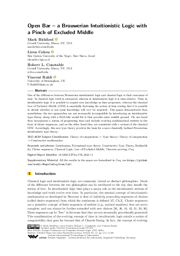 (PDF) Open Bar - a Brouwerian Intuitionistic Logic with a Pinch of ...