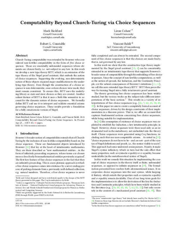 Pdf Computability Beyond Church Turing Via Choice Sequences
