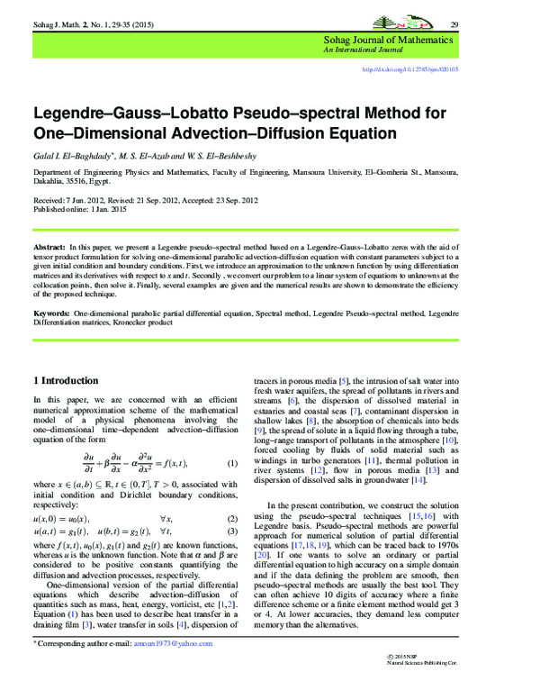 (PDF) Chebyshev–Gauss–Lobatto Pseudo–spectral Method for One ... (PDF) Chebyshev–Gauss–Lobatto Pseudo–spectral Method for One ...