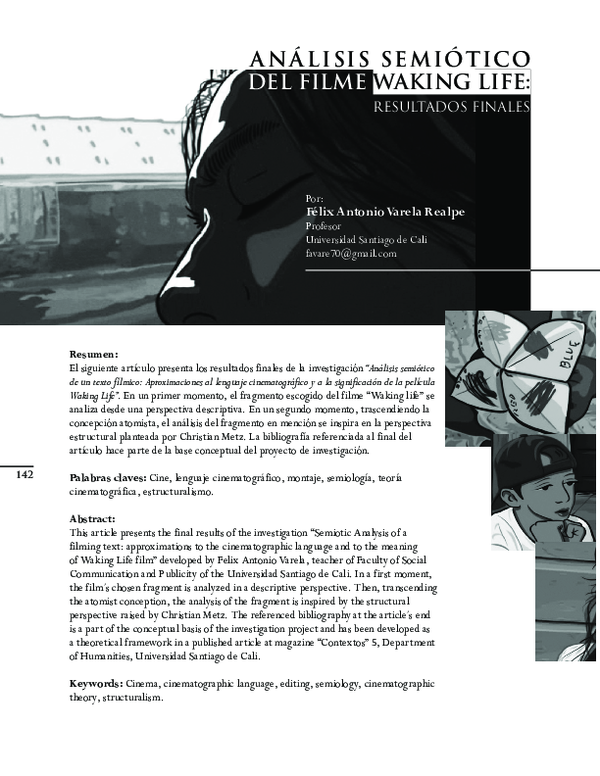 (PDF) Análisis semiótico del filme Waking Life: resultados finales