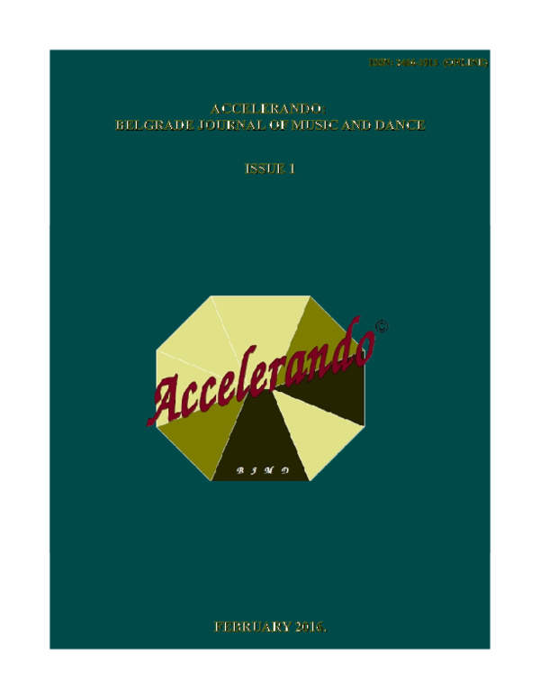 (PDF) ACCELERANDO: ACCELERANDO: BELGRADE JOURNAL OF MUSIC AND DANCE ...