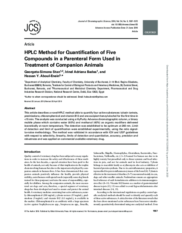 (PDF) HPLC Method for Quantification of Five Compounds in a Parenteral ...