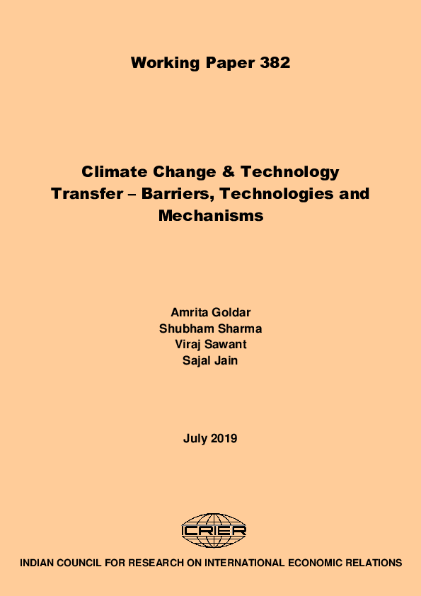 (PDF) Climate Change & Technology Transfer – Barriers, Technologies and ...