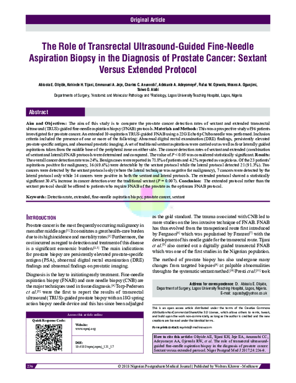 (PDF) The role of transrectal ultrasound-guided fine-needle aspiration ...