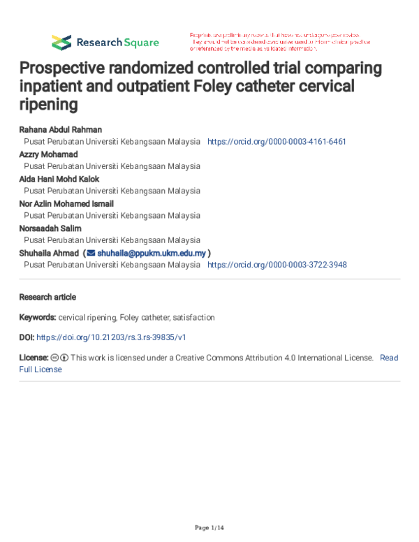 (PDF) Prospective randomized controlled trial comparing inpatient and ...