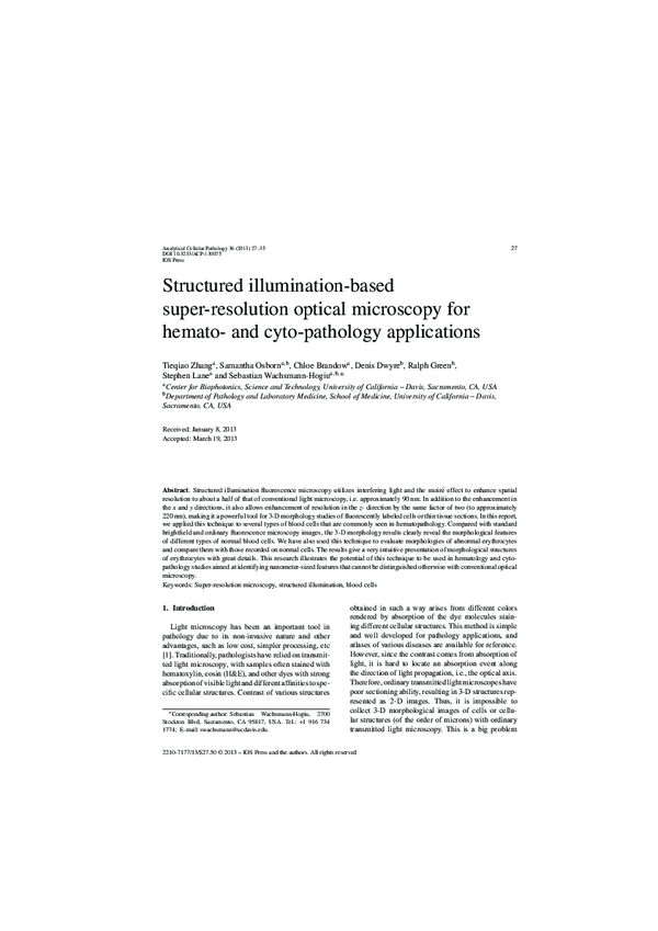 (PDF) Structured Illumination-Based Super-Resolution Optical Microscopy ...