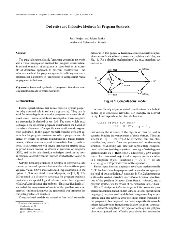 (PDF) Deductive and Inductive Methods for Program Synthesis