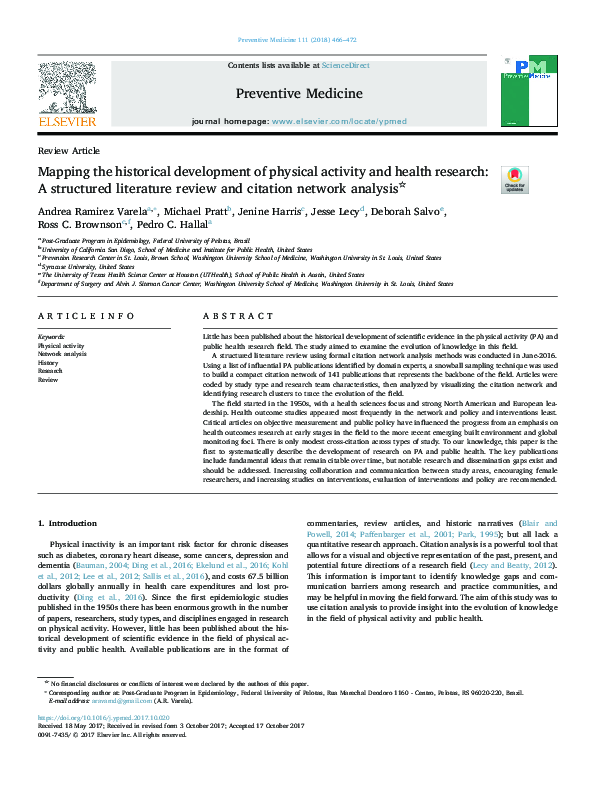 (PDF) Mapping the historical development of physical activity and ...