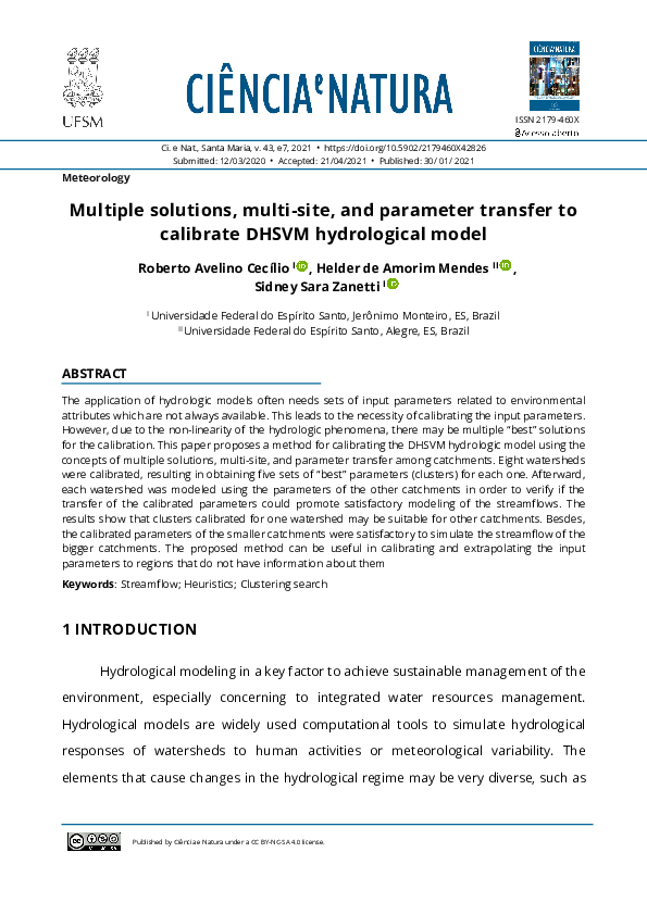 (PDF) Calibrating DHSVM: Multi-Site Parameter Transfer